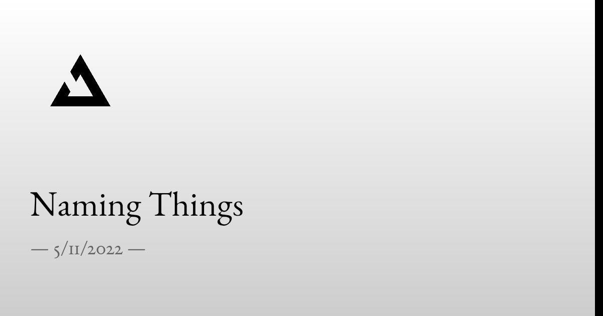 Naming Things • Inter Caetera