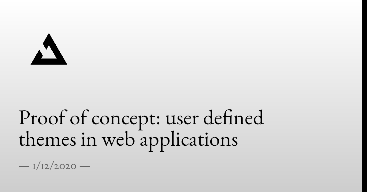 Proof of concept: user defined themes in web applications • Inter Caetera